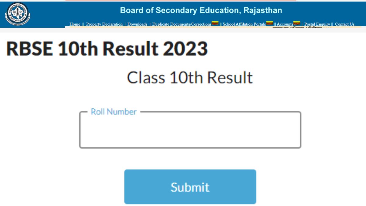 RBSE 10 Result Declared 2023: राजस्थान बोर्ड कक्षा 10वीं रिजल्ट जारी ...